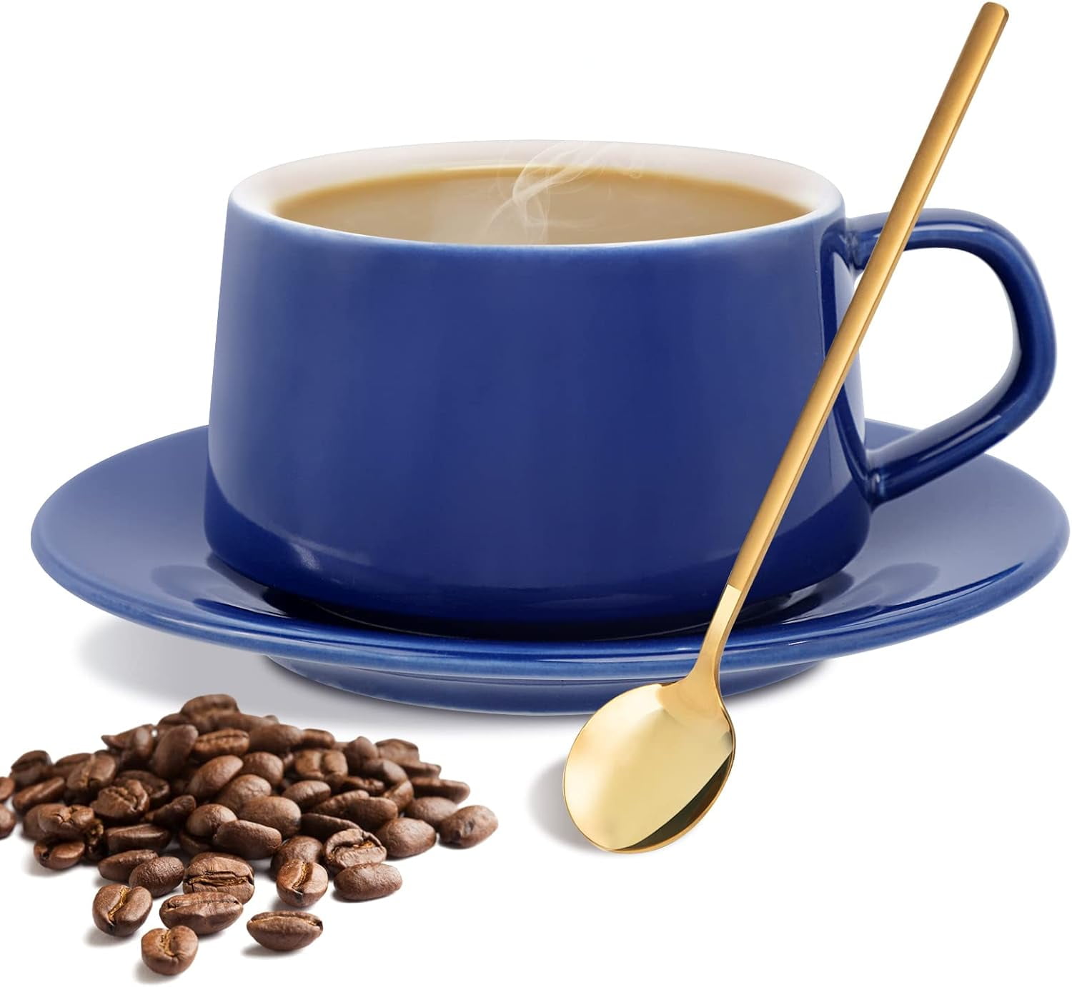 coffee mug with spoons, espresso cups and saucer for latte & cappuccino ...