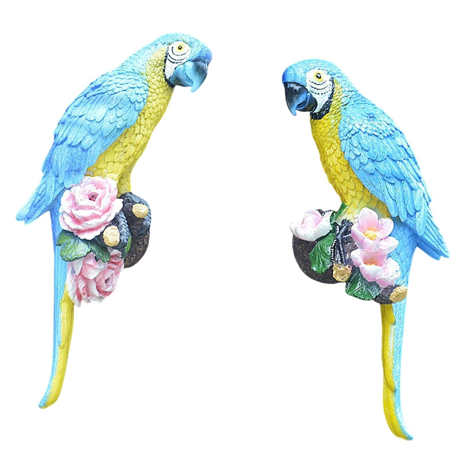colaxi 2 Pieces Parrot Statue Hanging Parrot Sculpture Fake Parrot ...