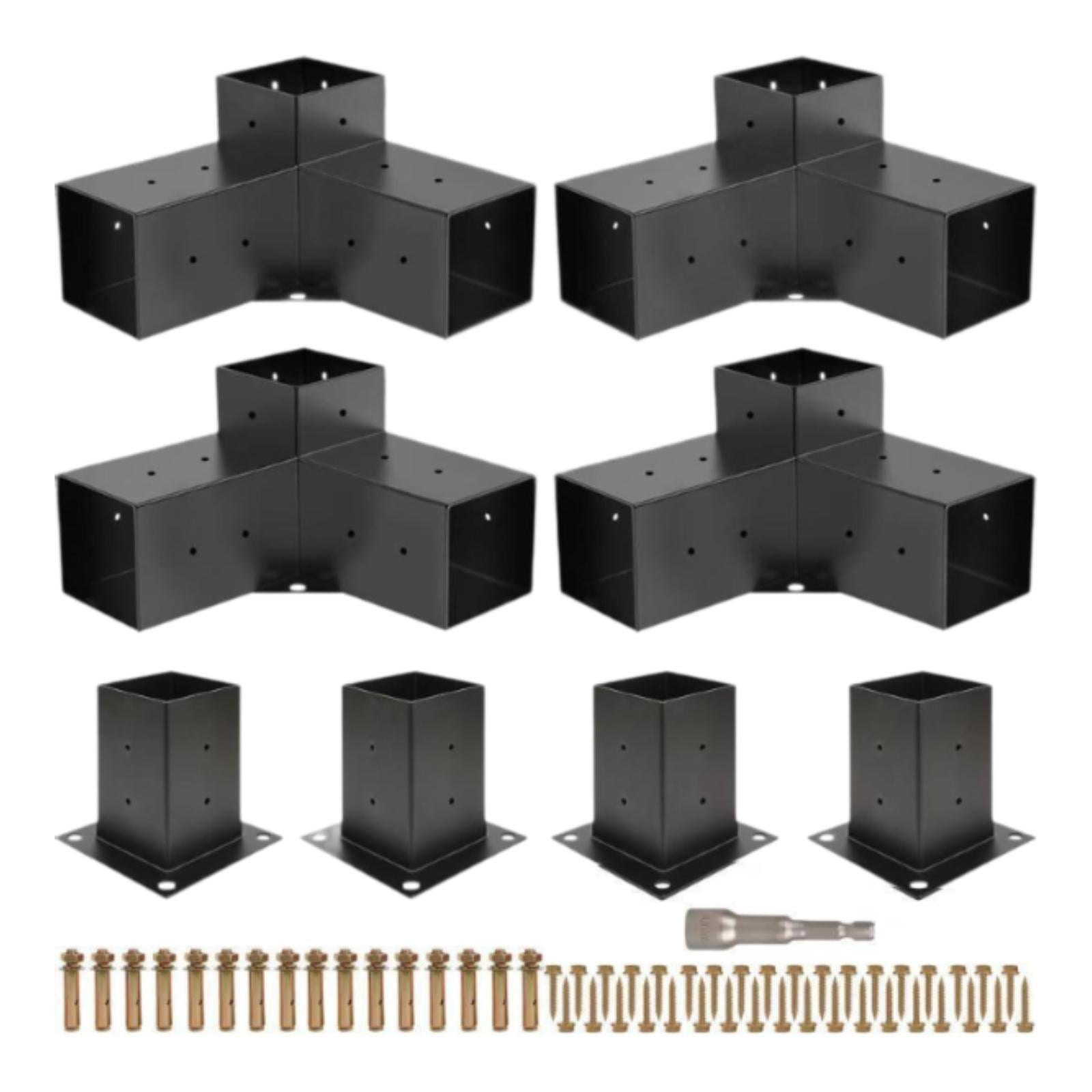 colaxi 4 Pieces 3 Way Right Angle Corner Bracket DIY Connector Brace ...
