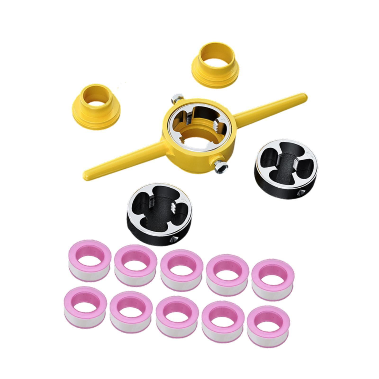 colaxi 6 Pieces PVC Pipe Threader Plumbing Tool 1/2 3/4 1 inch Dies for ...
