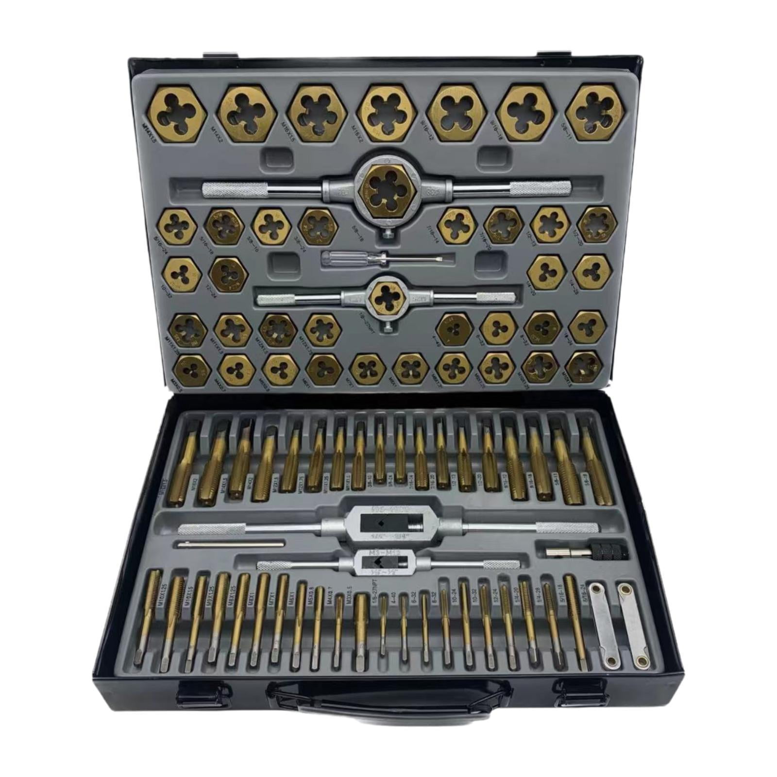 colaxi 86 Pieces Tap and Die Set Threading Tool Kit Precision with ...