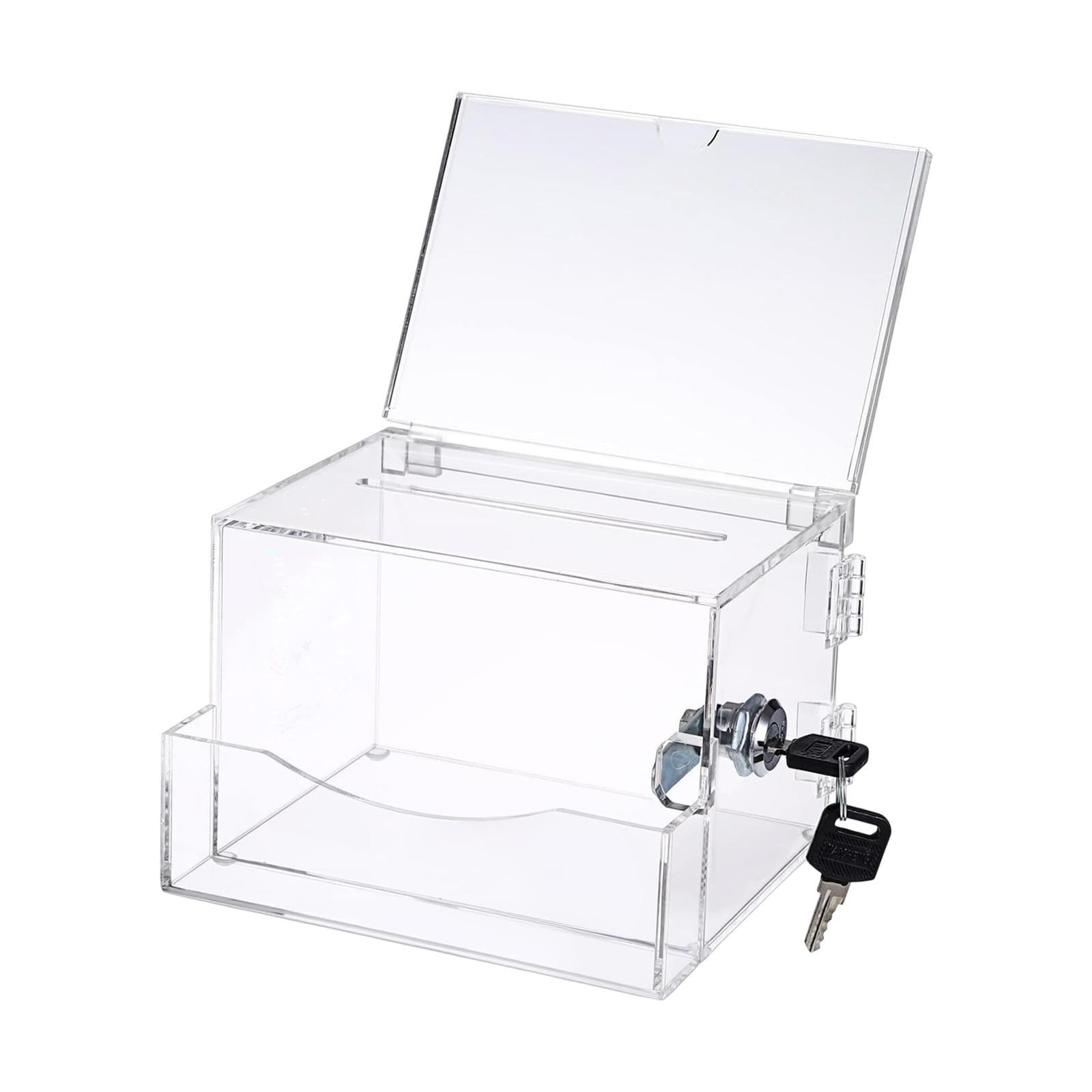colaxi Acrylic Donation Box Ballot Box Container Case Fundraising ...