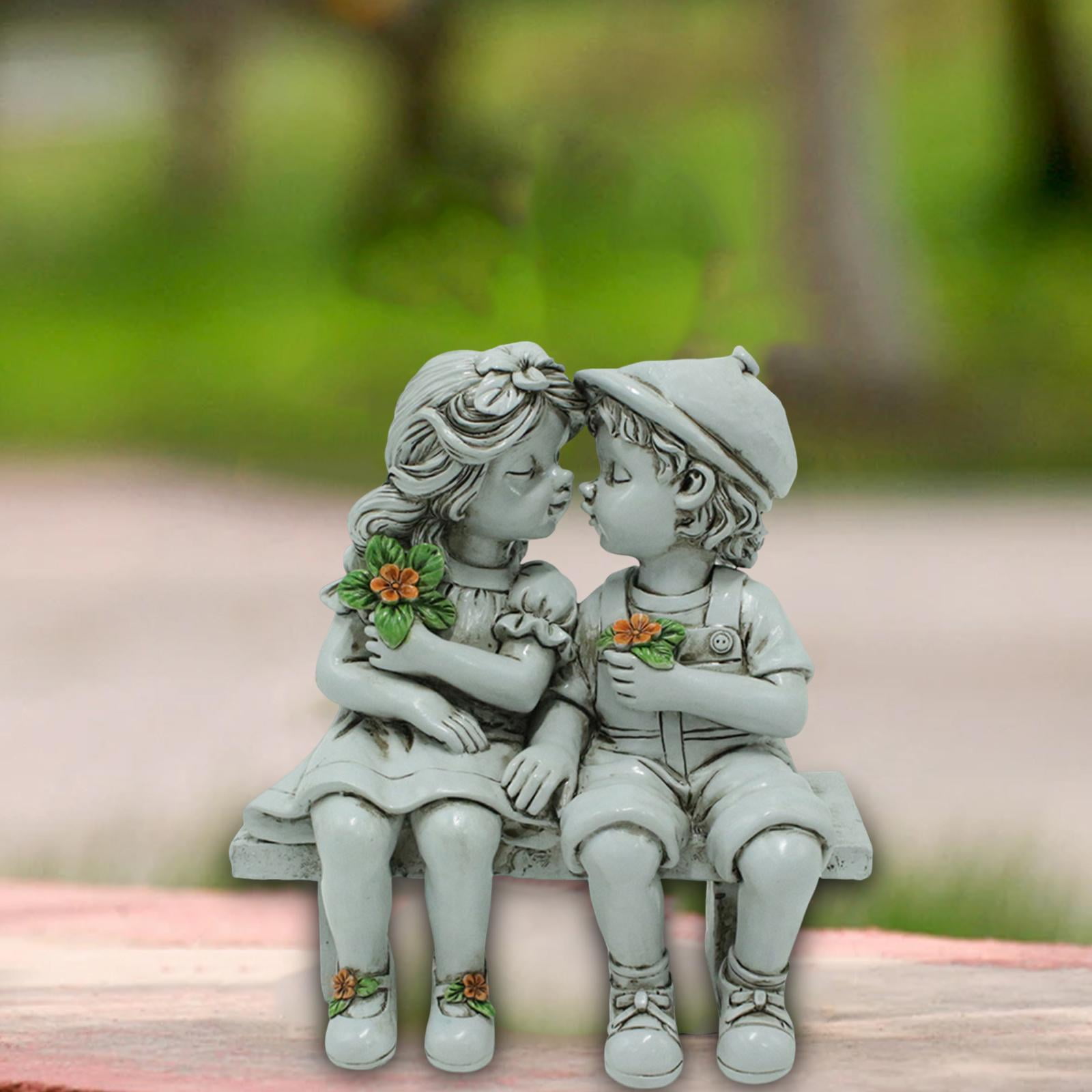 colaxi Boys And Girls Kiss Statue in The Sculpture Decor Craft ...