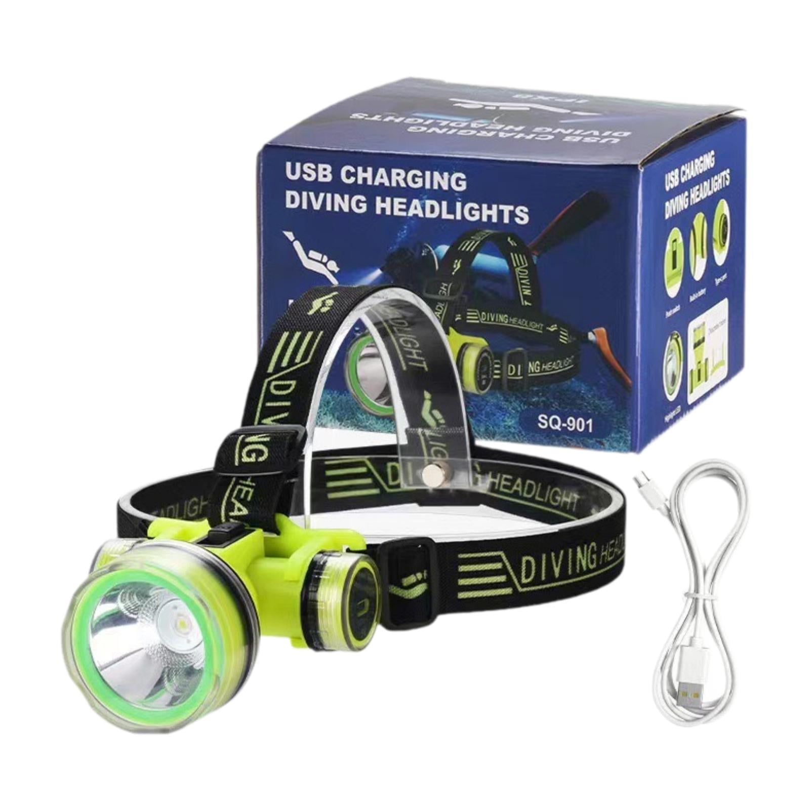 colaxi Diving Headlamp Flashlight Portable Waterproof with 2 Modes ...