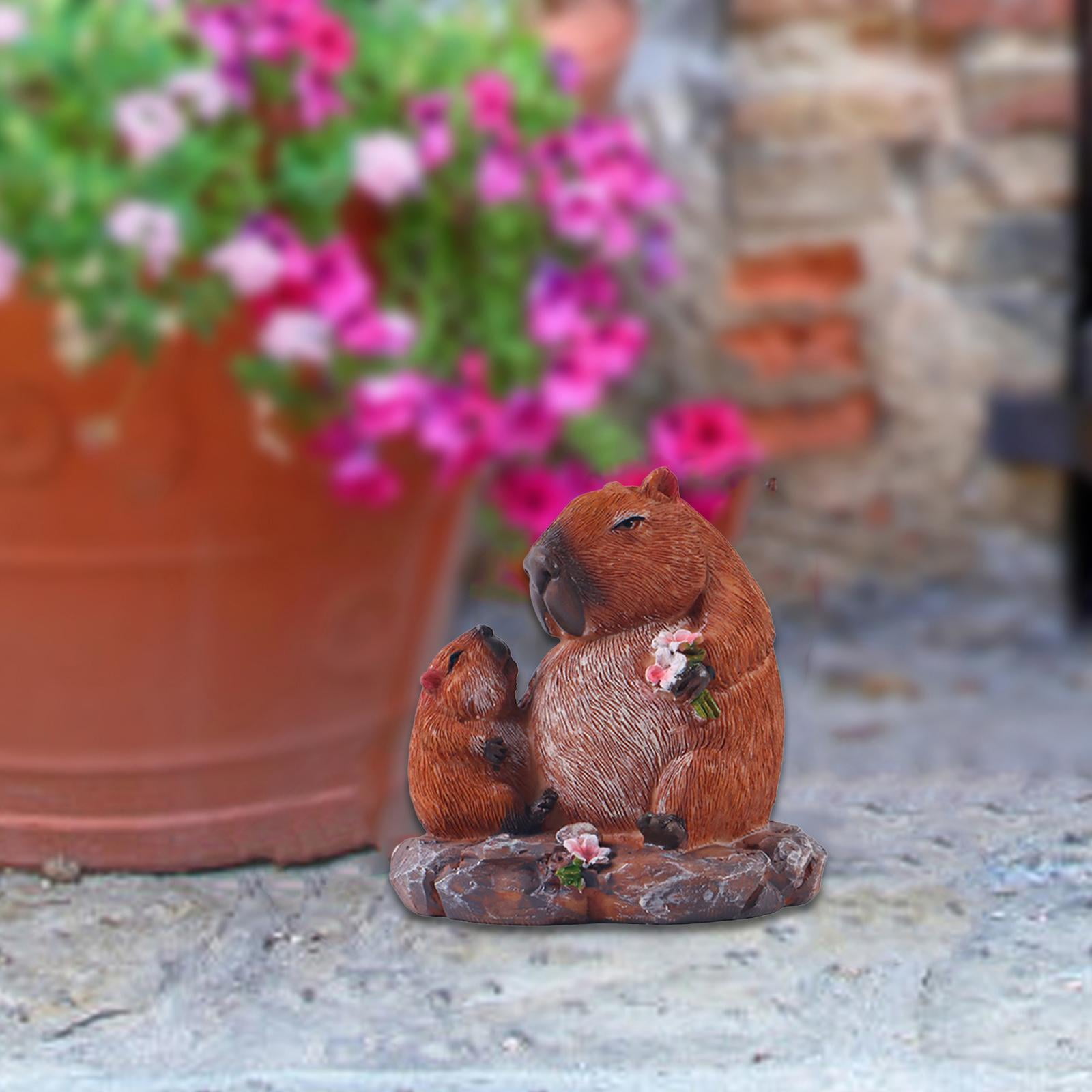 colaxi Garden Capybara Statue Backyard Decoration Art Crafts Table ...