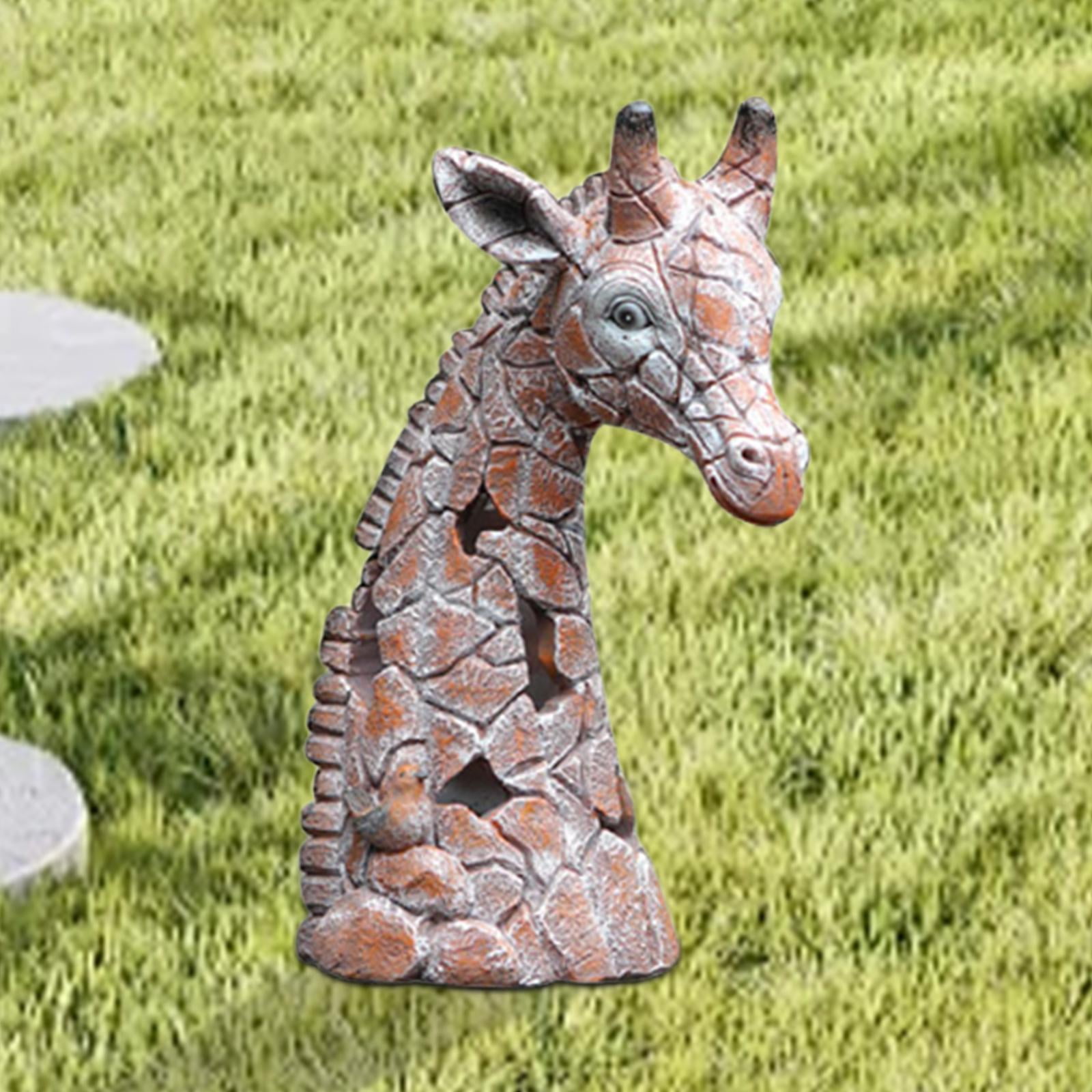 colaxi Garden Giraffe Statue, Giraffe Sculpture with Solar Lantern, Art ...