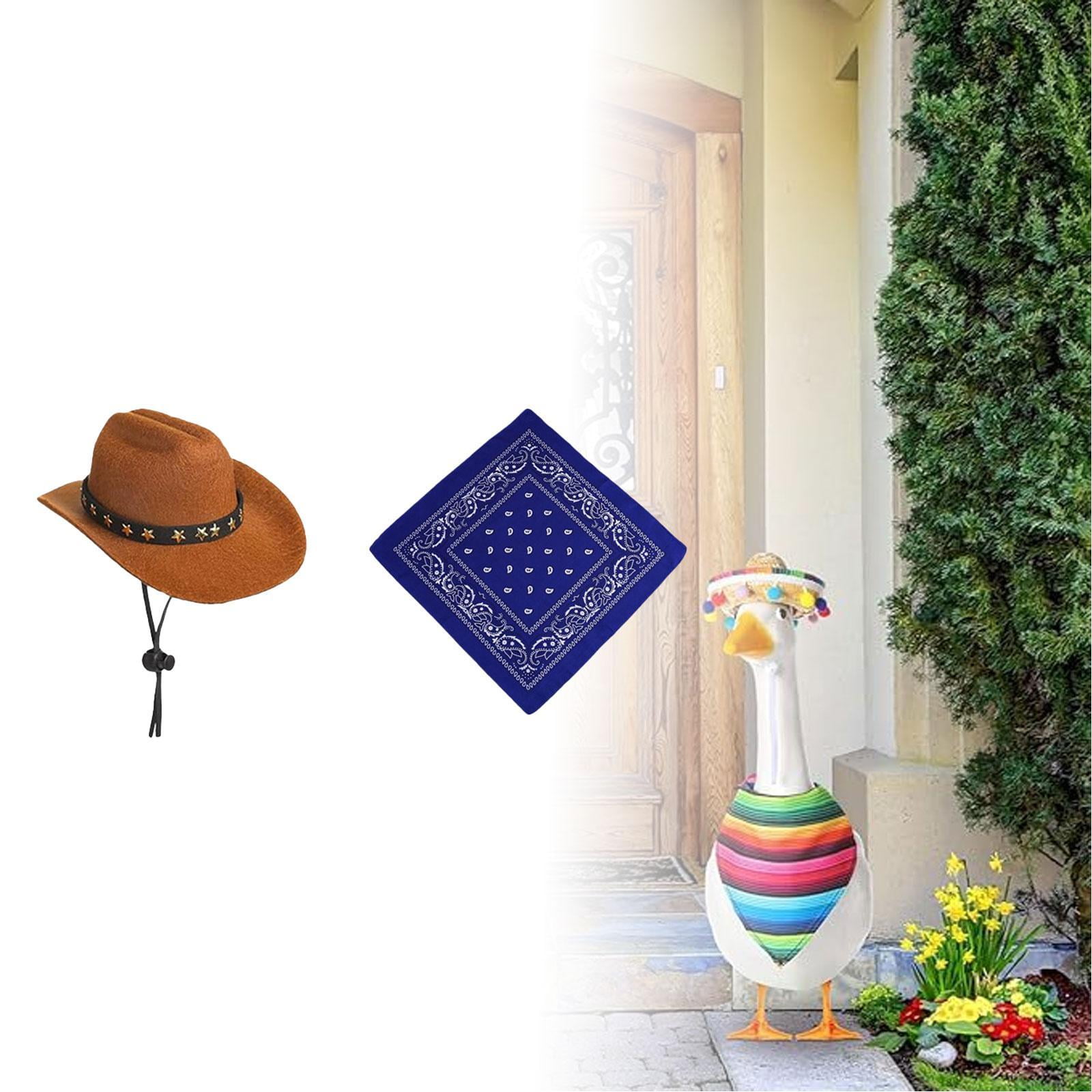 colaxi Porch Goose Outfit Halloween Funny Clothes Cowboy Hat for Porch ...
