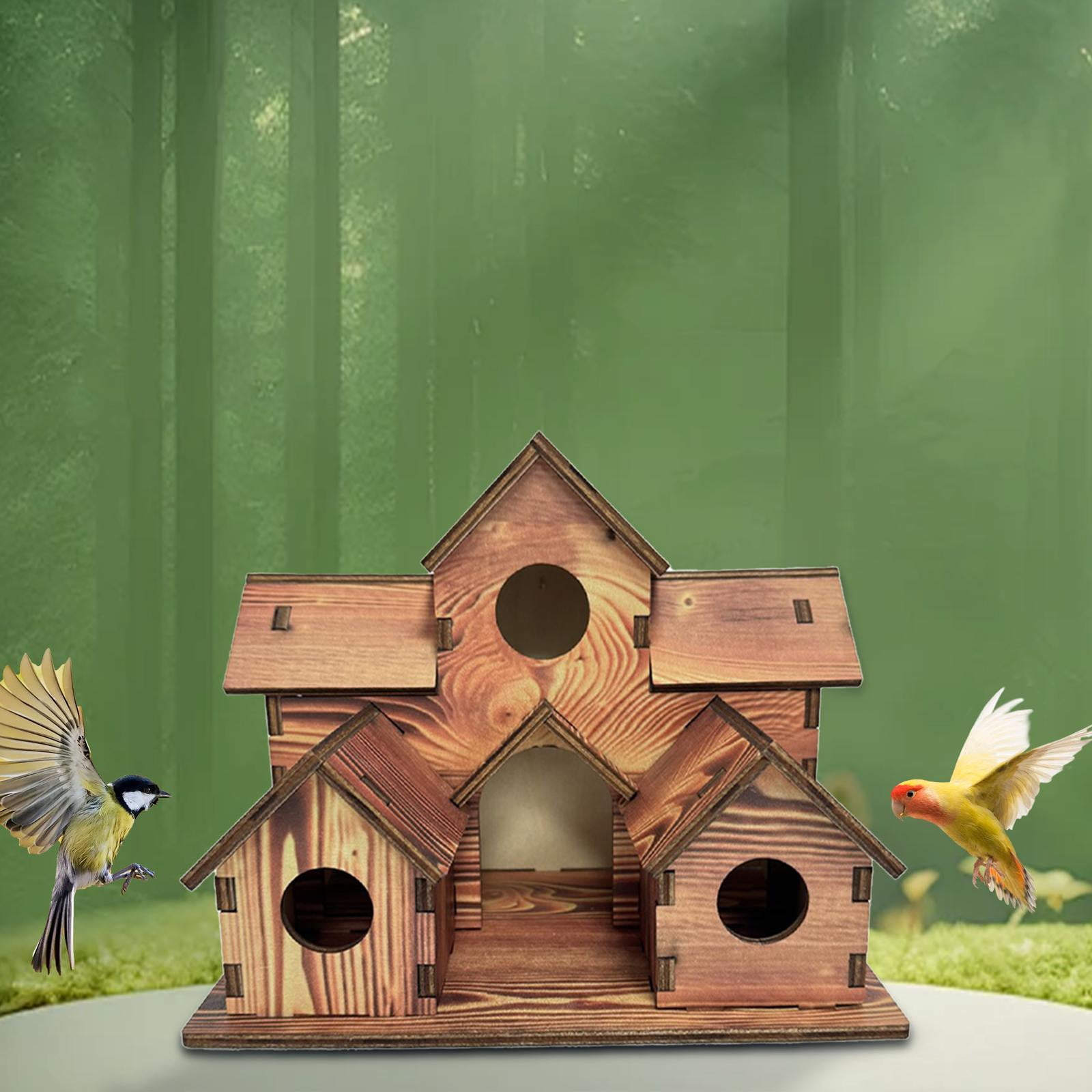 colaxi Wooden Bird House Birdhouse Courtyard Easy to Install Garden ...
