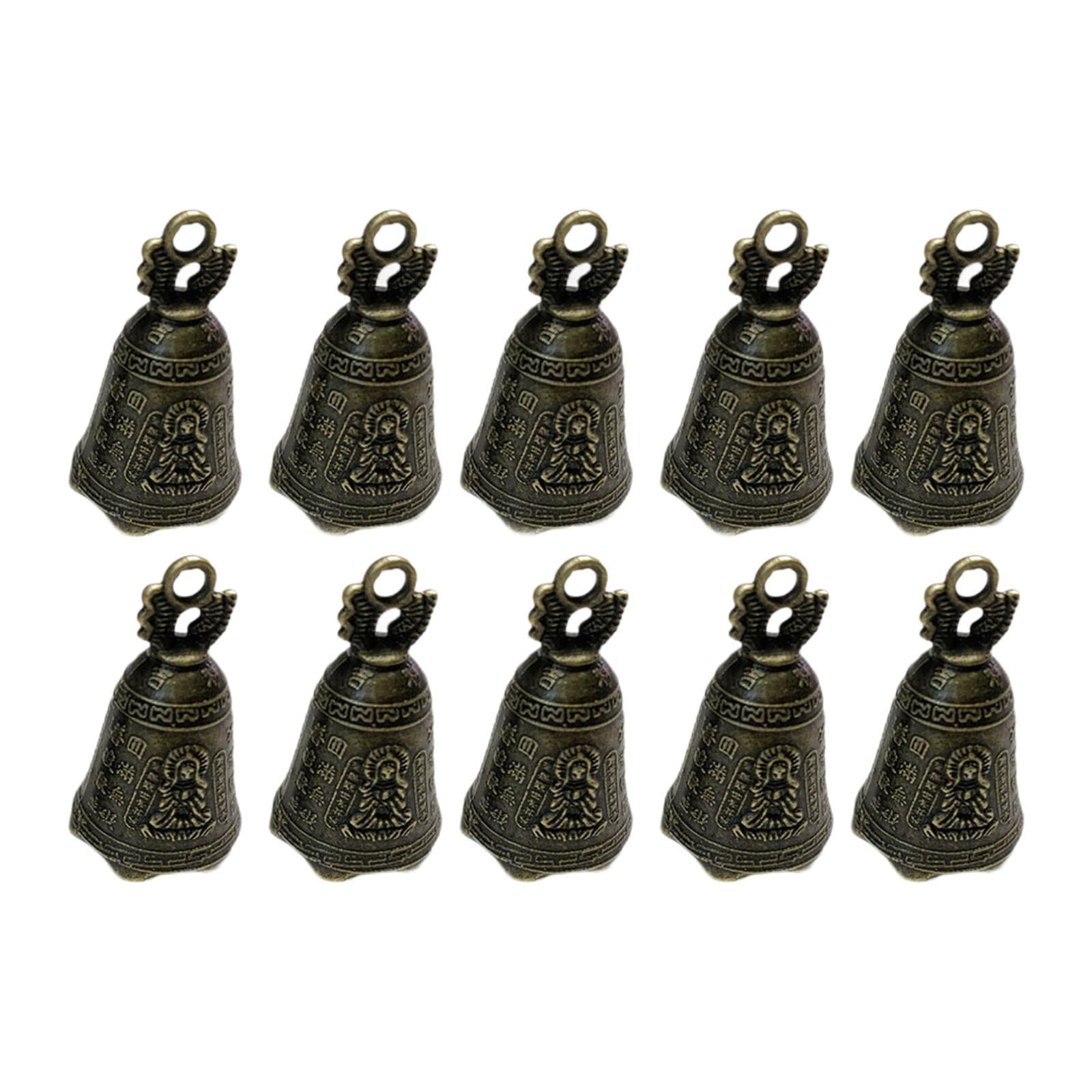 colcolo 10 Pieces Small Bronze Bell Chinese Pray Craft Bell for Pendant ...