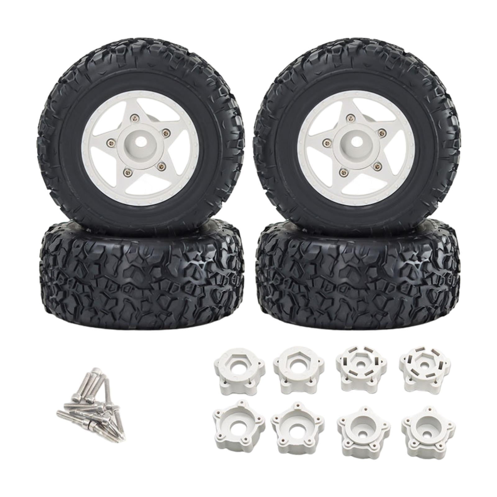 colcolo 4 Pieces RC Car Wheels and Tires for 1/10 or 1/8 RC Crawler Car ...