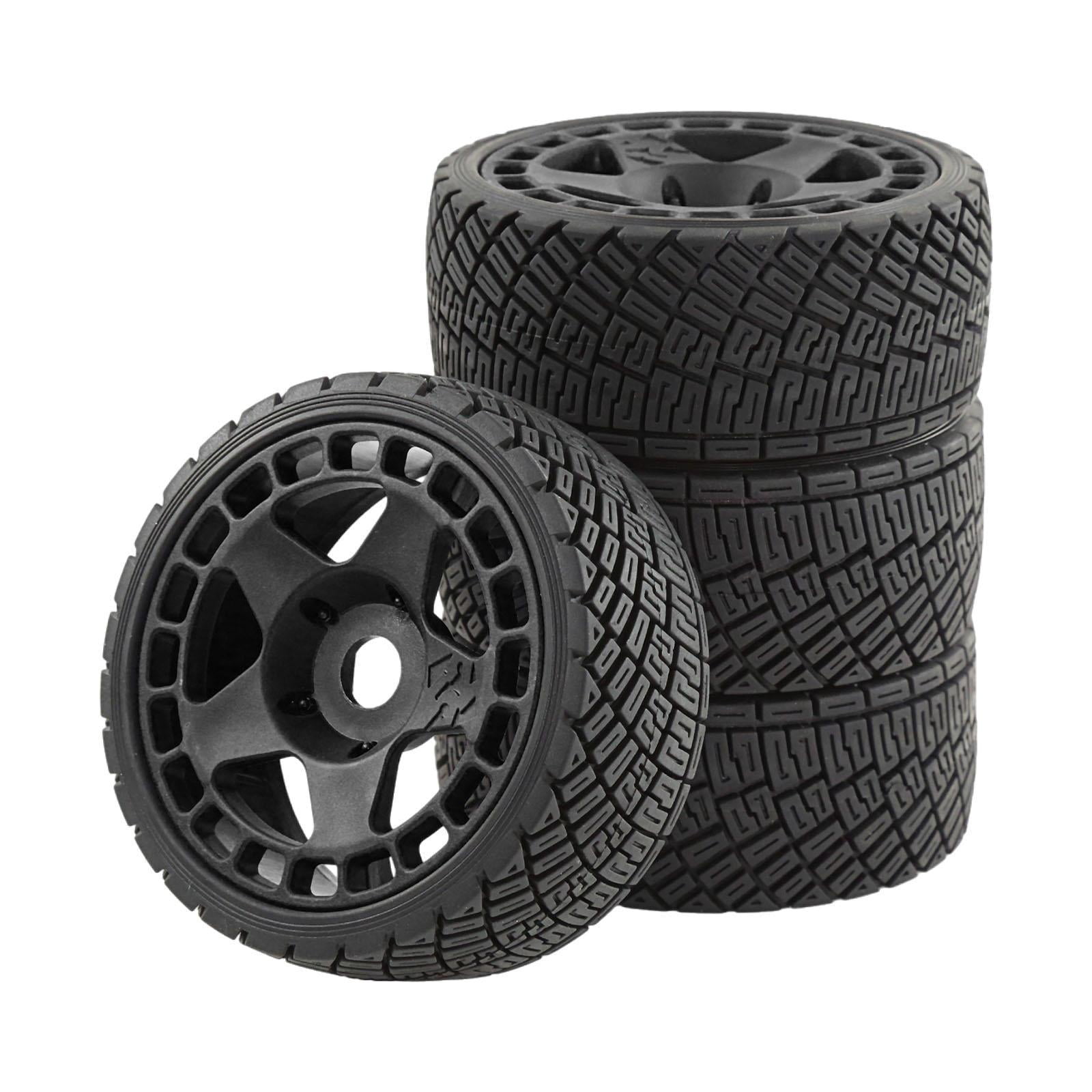 colcolo 4 Pieces RC Wheels and Tires Set RC Tires with Wheel Rim 1/7 1/ ...