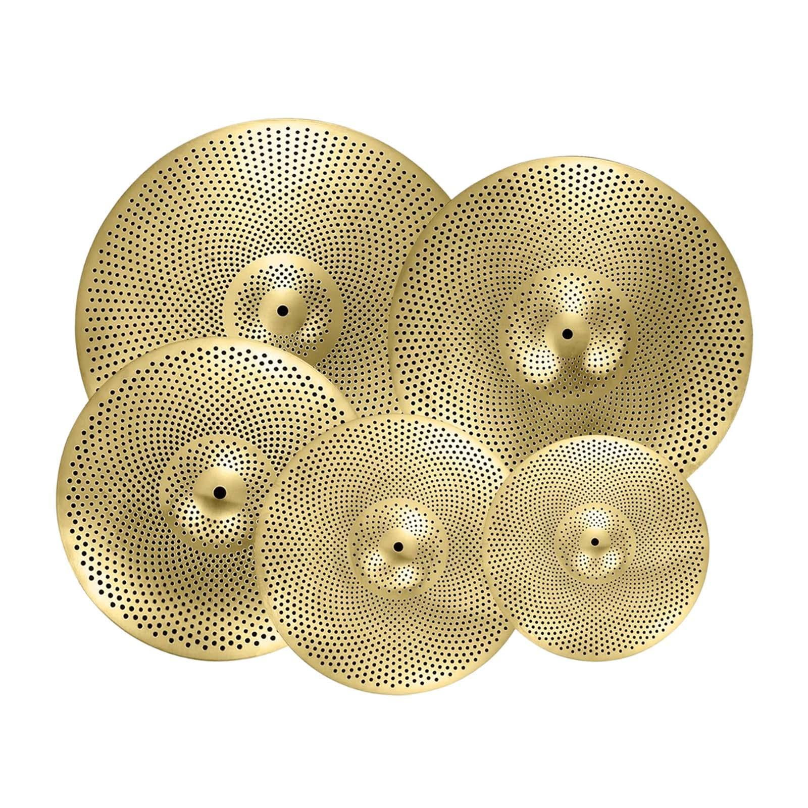 colcolo 5 Pieces Low Volume Cymbals Pack Alloy Drummer Practicing for ...