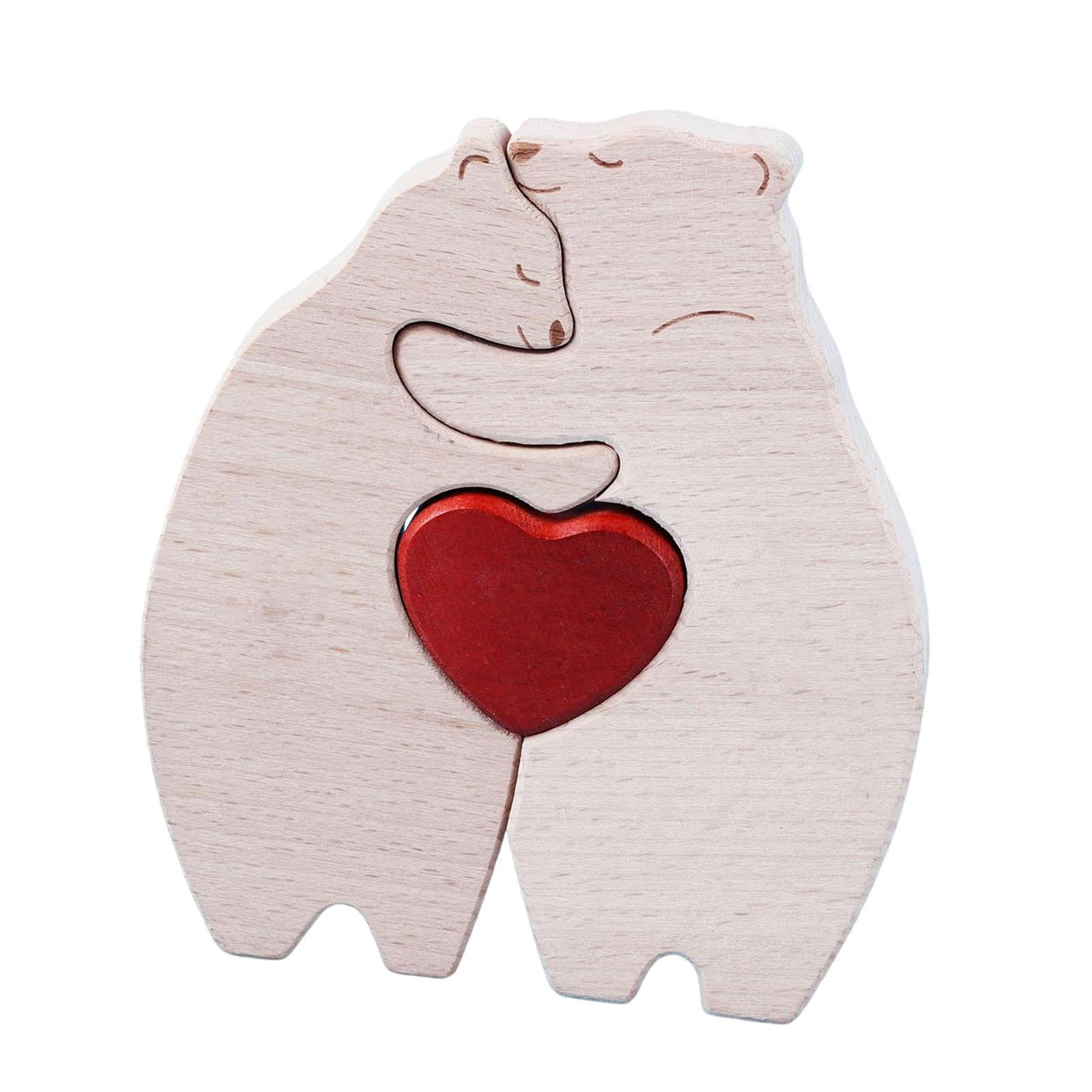 colcolo Bear Family Wooden Art Puzzle Bears Family Ornament for Adults ...