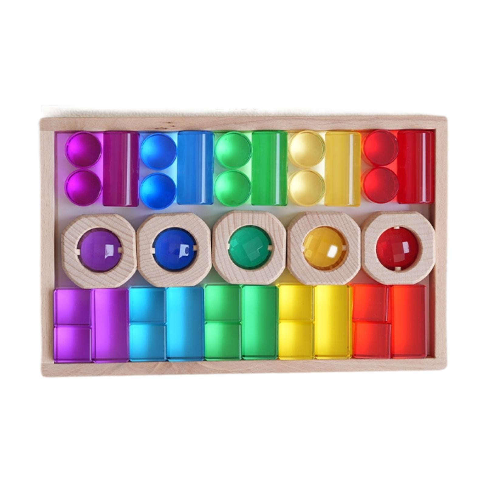 colcolo Rainbow Building Cubes Transparent Stacking Toy for Kids Boys Girls Children - Walmart.com