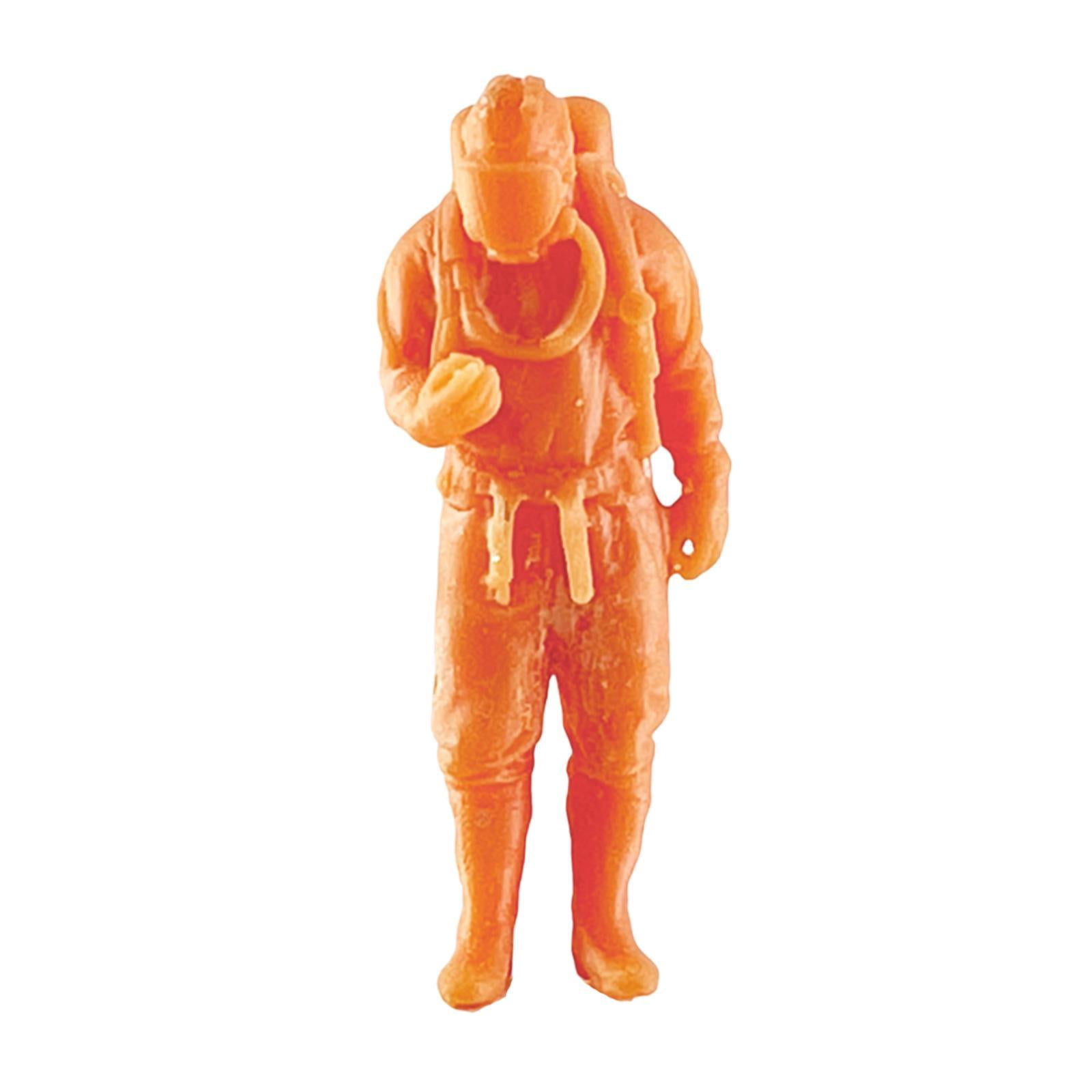 colcolo Resin 1/64 Scale Figures Firefighter Figurine Photography Prop ...