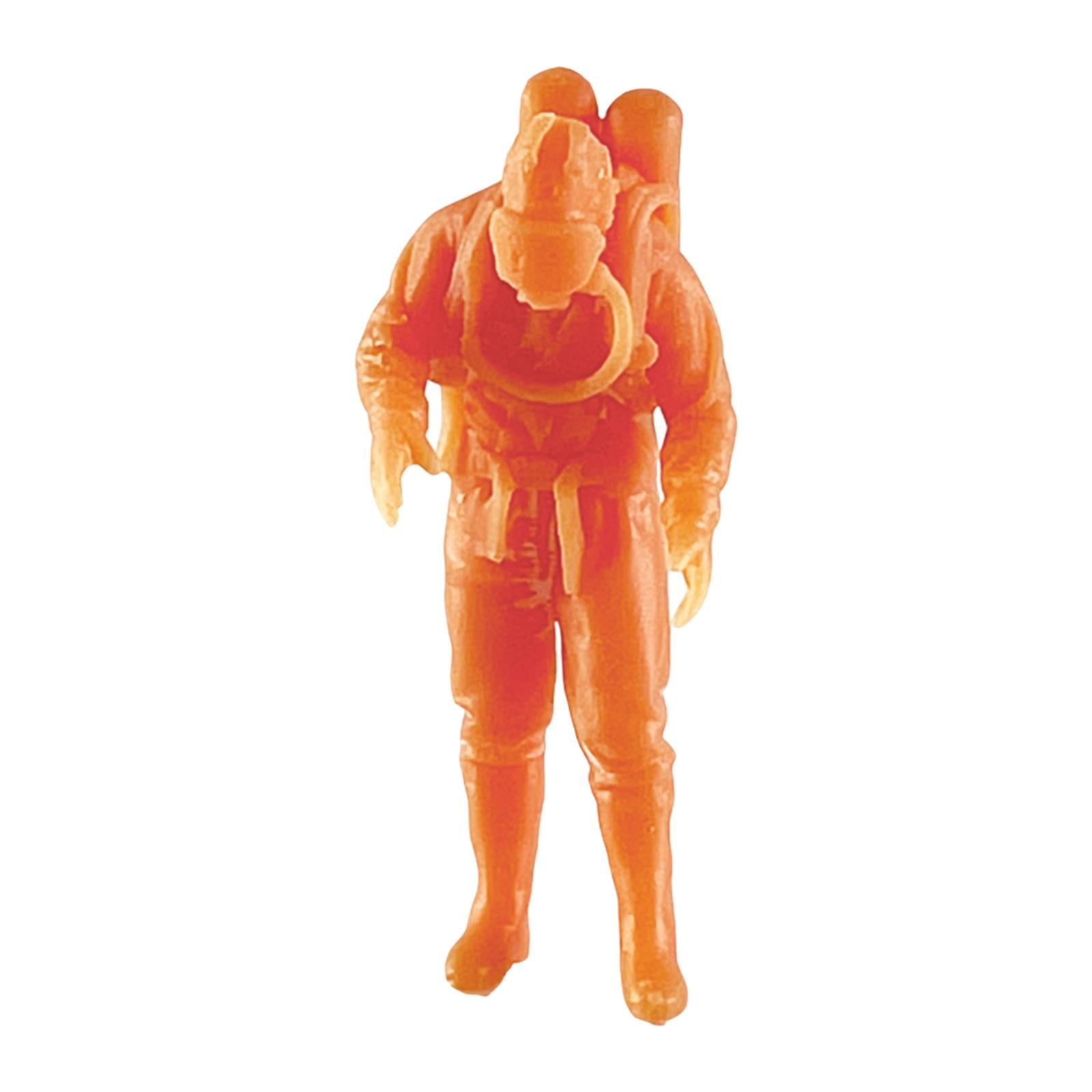 colcolo Resin 1/64 Scale Figures Firefighter Figurine Photography Prop ...