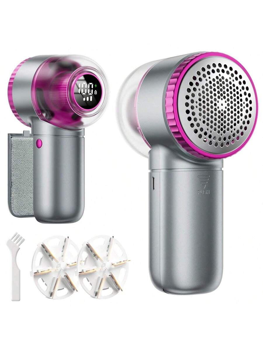 coldSky Fabric Shaver with Lint Brush 3-Speed 6-Leaf Blades Digital ...