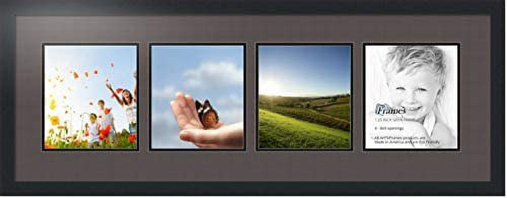 collage photo frame double mat with 4-8x9 openings with black frame and ...