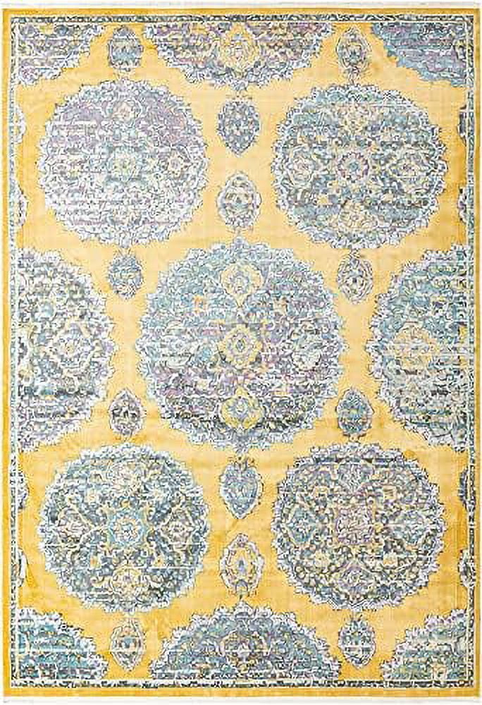 collection rug – 10' x 14' yellow medium-pile rug perfect for living ...