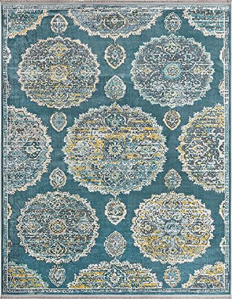 collection rug – 8' x 10' gray blue medium-pile rug perfect for living ...