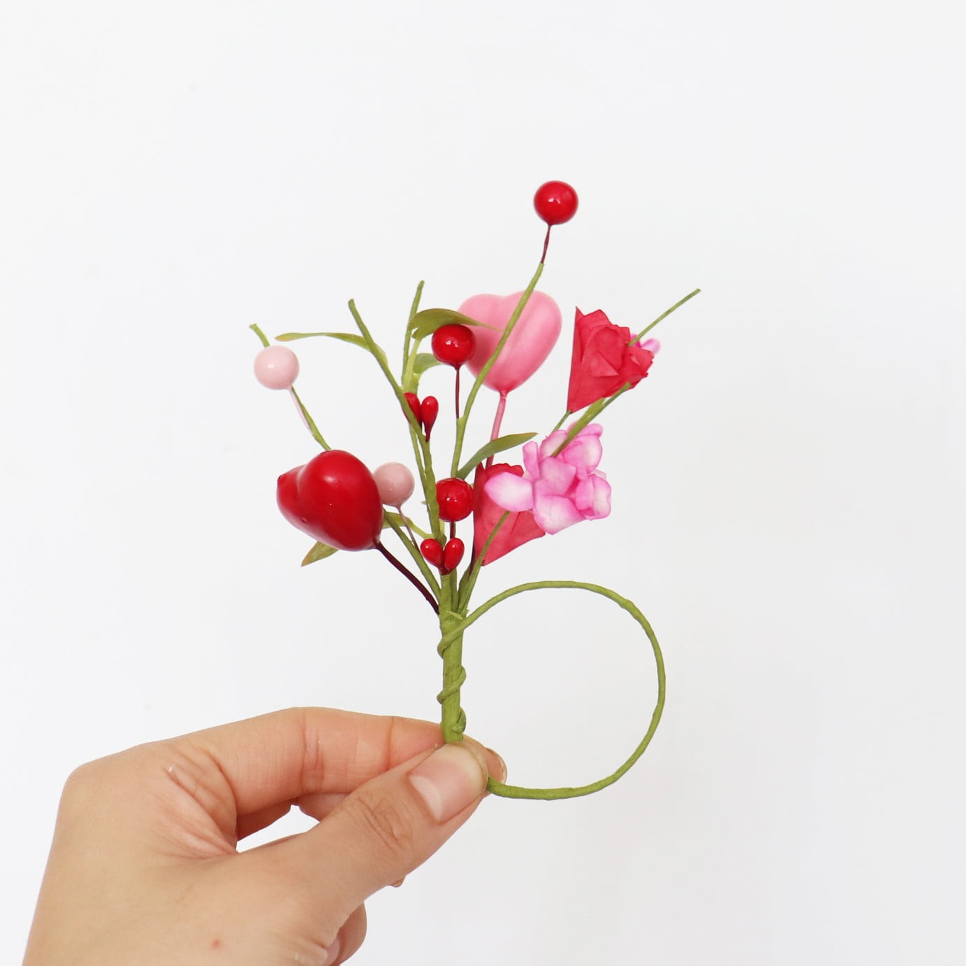 color Heart Napkin Rings Artificial Flower Napkin Holders Floral ...