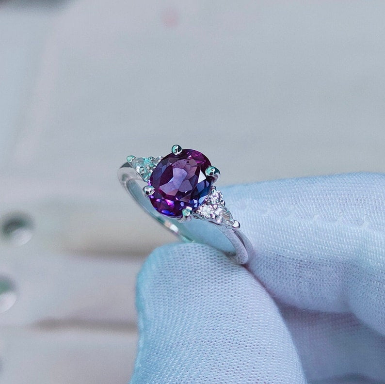 color change sapphire ring, Bi color sapphire ring 925 sterling silver ...