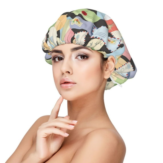 color envelope Pattern Silk Bonnet for Sleeping Women Men, Adjustable ...