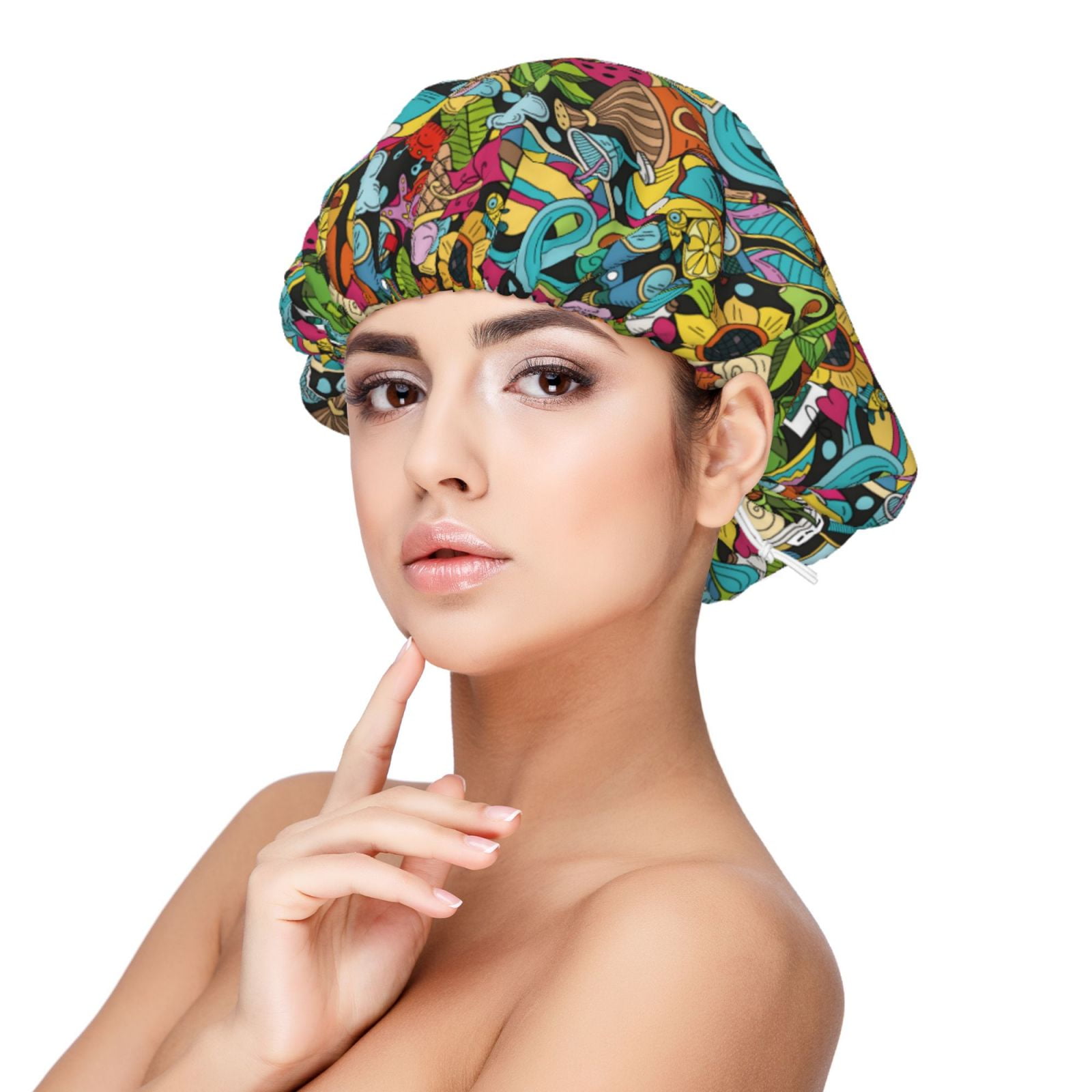 color summer Silk Bonnet for Sleeping Women/Men, Adjustable Elastic ...