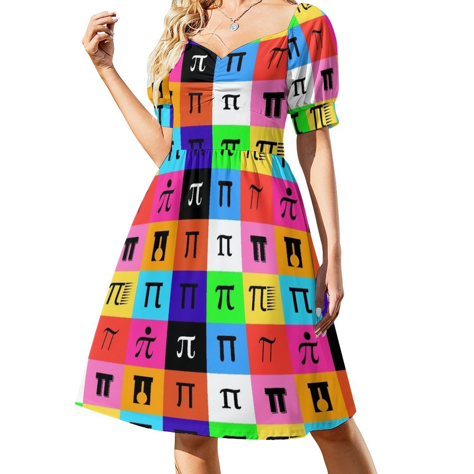 colorblock happy pi day Sleeveless Dress elegant chic wedding evening ...
