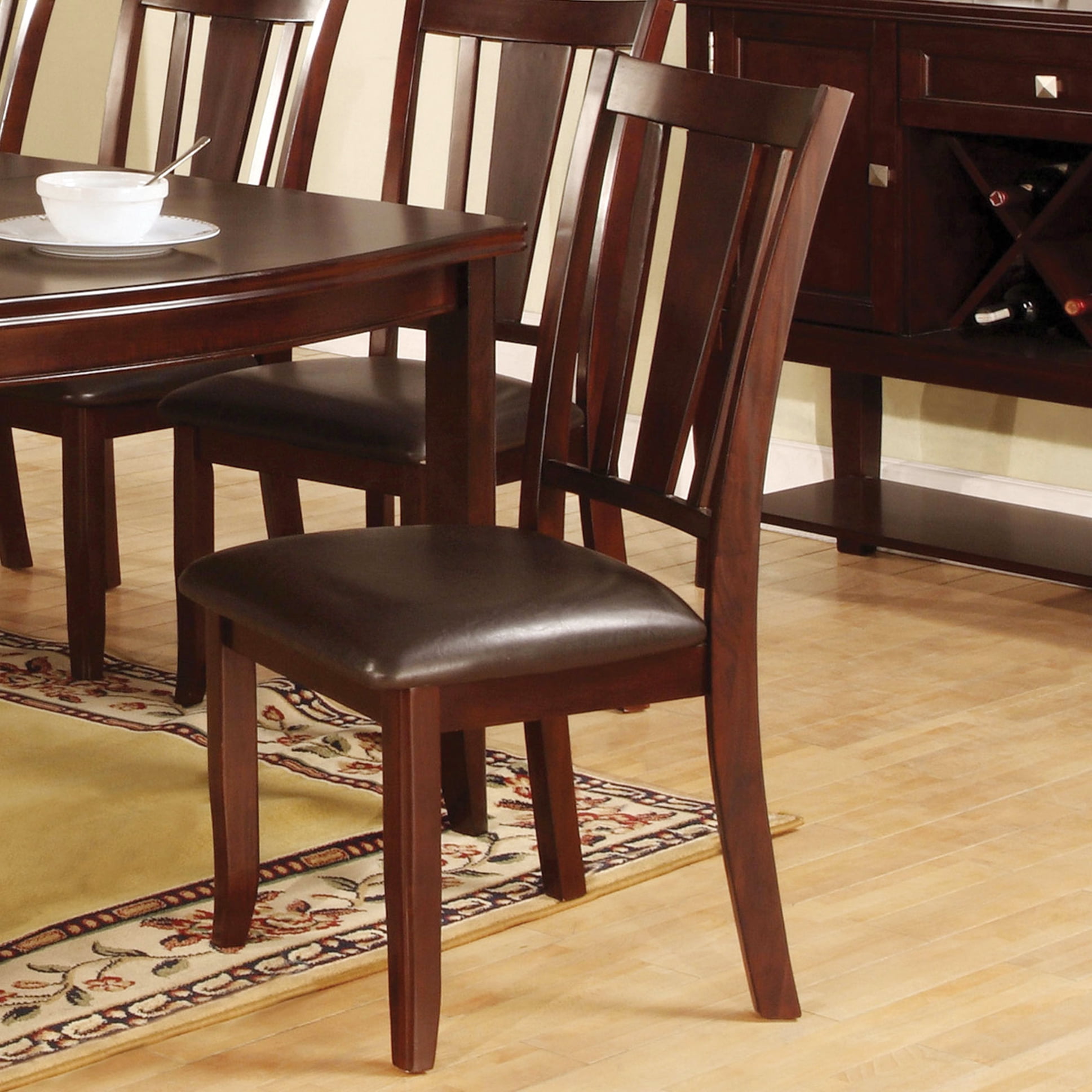 -colored Transitional Side Chairs ( Of 2), Solid Wood, Padded Seat For ...