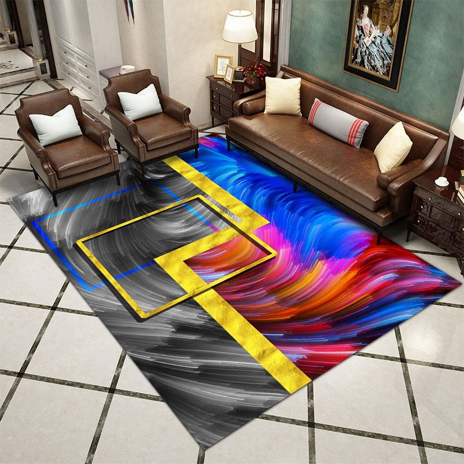 Colorful 3d visual vertigo Carpets for Living Room Bedroom Large Area ...