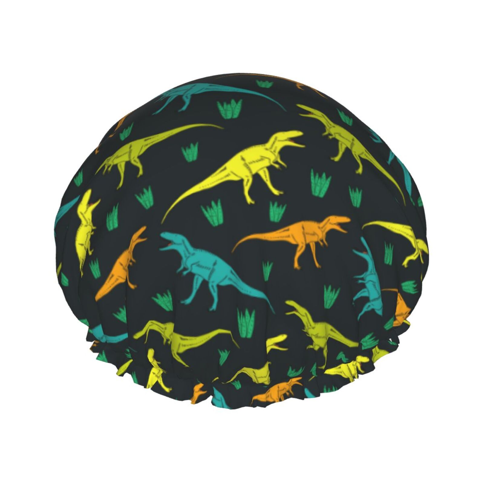 colorful Dinosaur print A Shower Cap, Reusable Bath Hair Hat for all ...