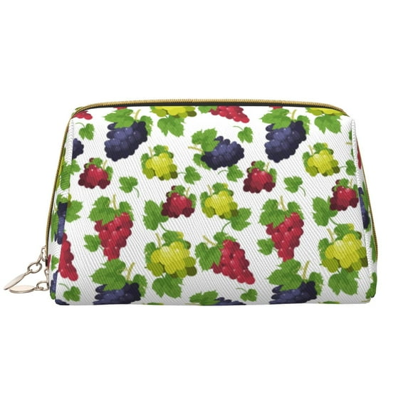 colorful Grape leaf Makeup Bag, Large Capacity Cosmetic Bag Portable ...