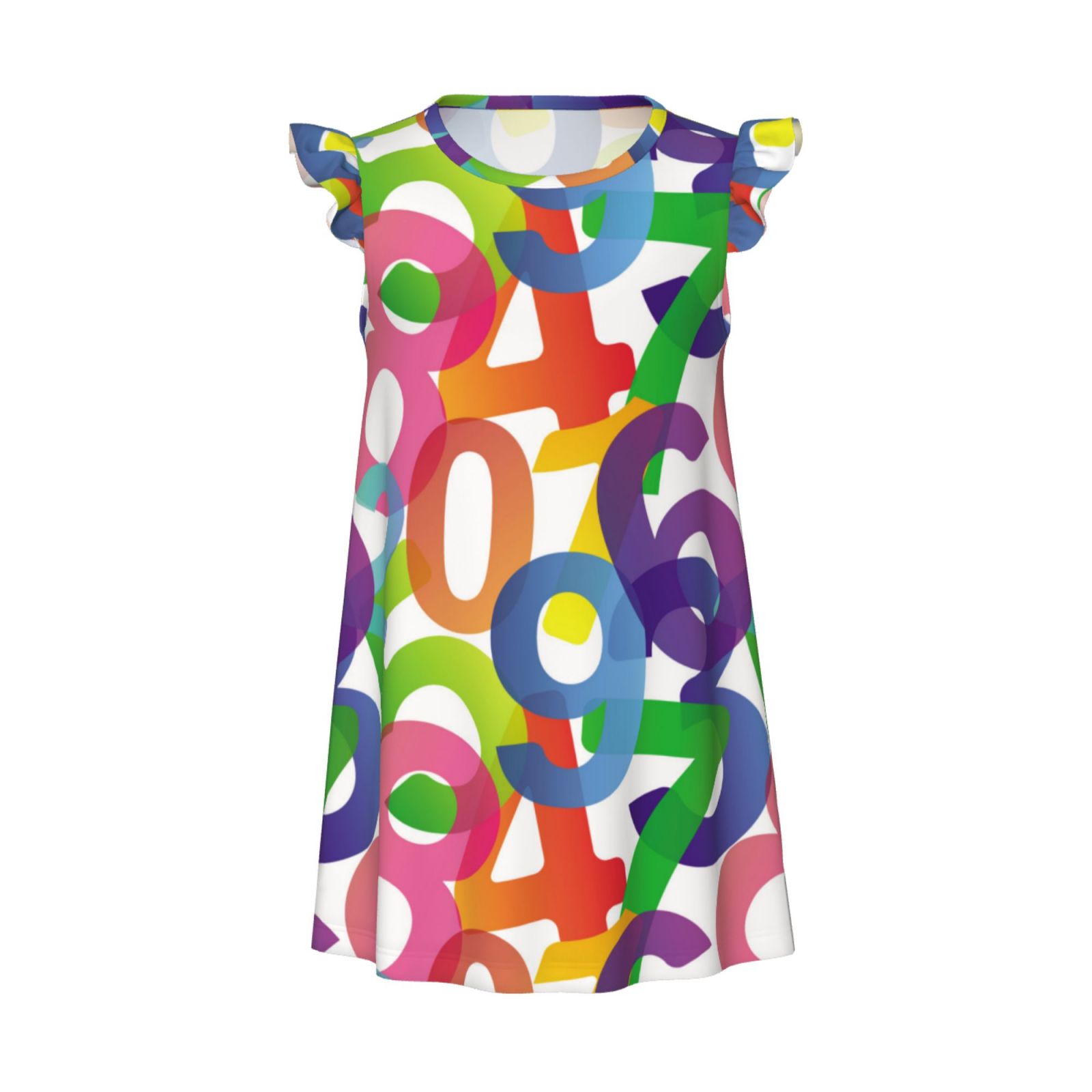 colorful Math number Girls Nightgowns, Short Sleeves Princess Dress ...