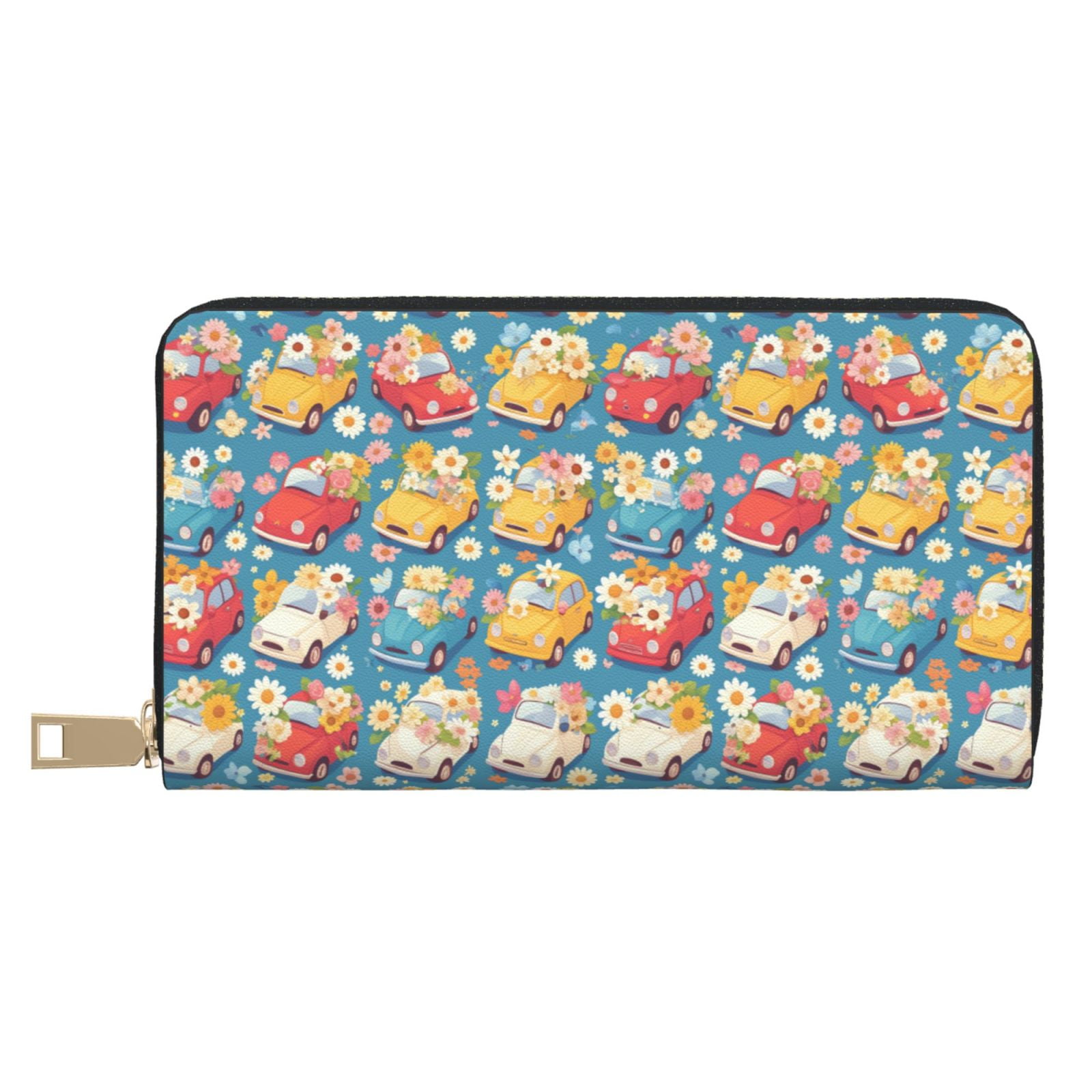 colorful SUV daisy flower Wallet Women, Leather Bifold Multi Card ...