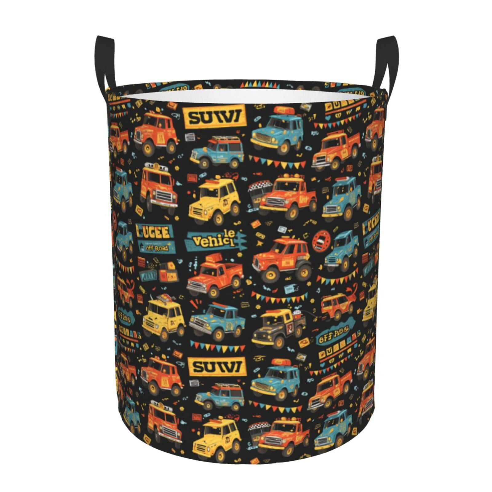 colorful SUV off road car Laundry Basket with Handles - Freestanding ...