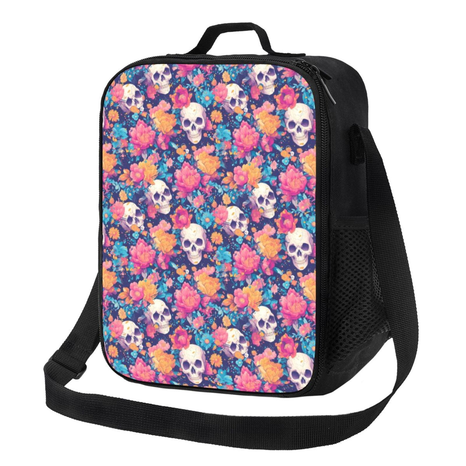 colorful Skull flower daisy Lunch Box for Women Men, Insulated Lunch ...
