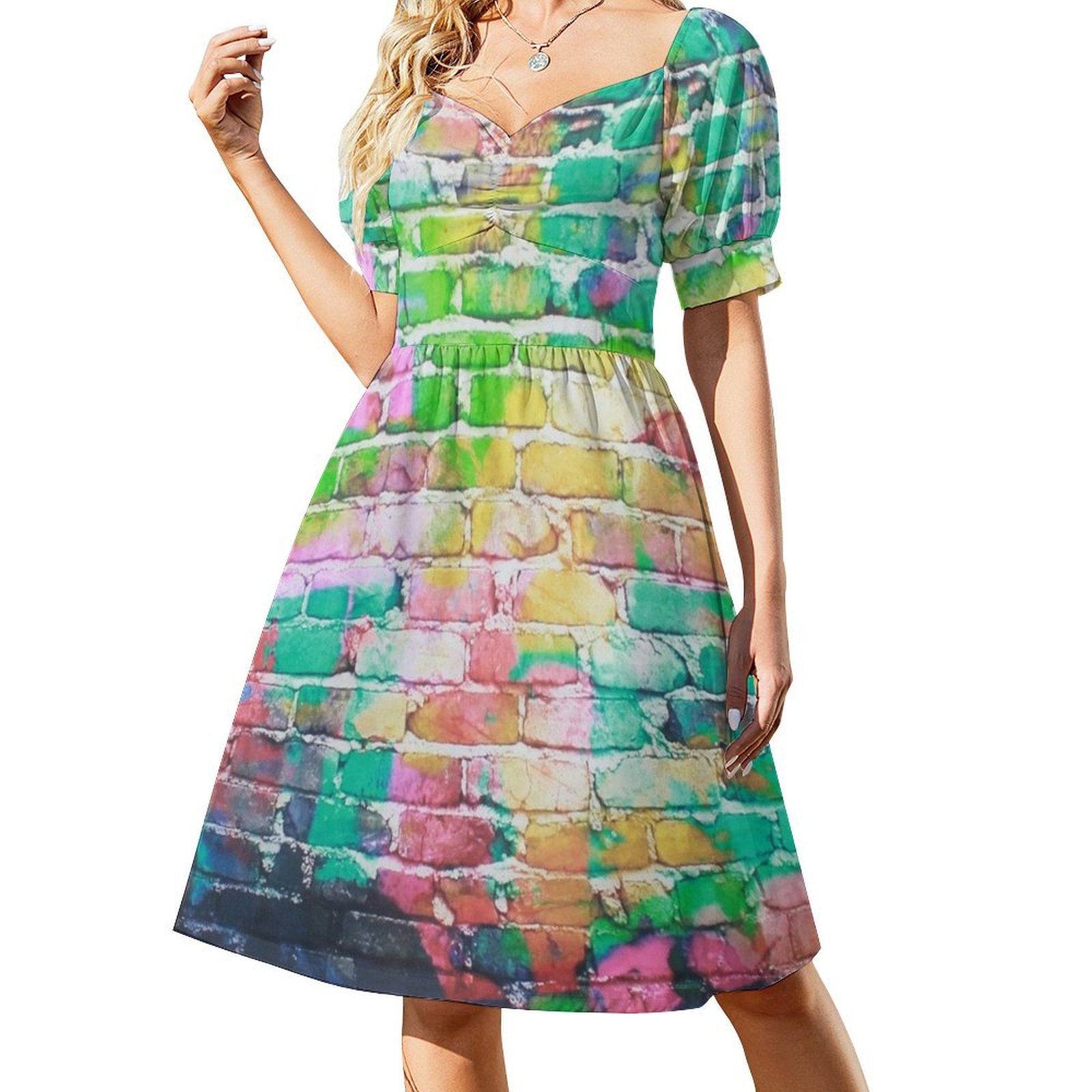 colorful brick wall Sleeveless Dress Party dresses for women clothing ...