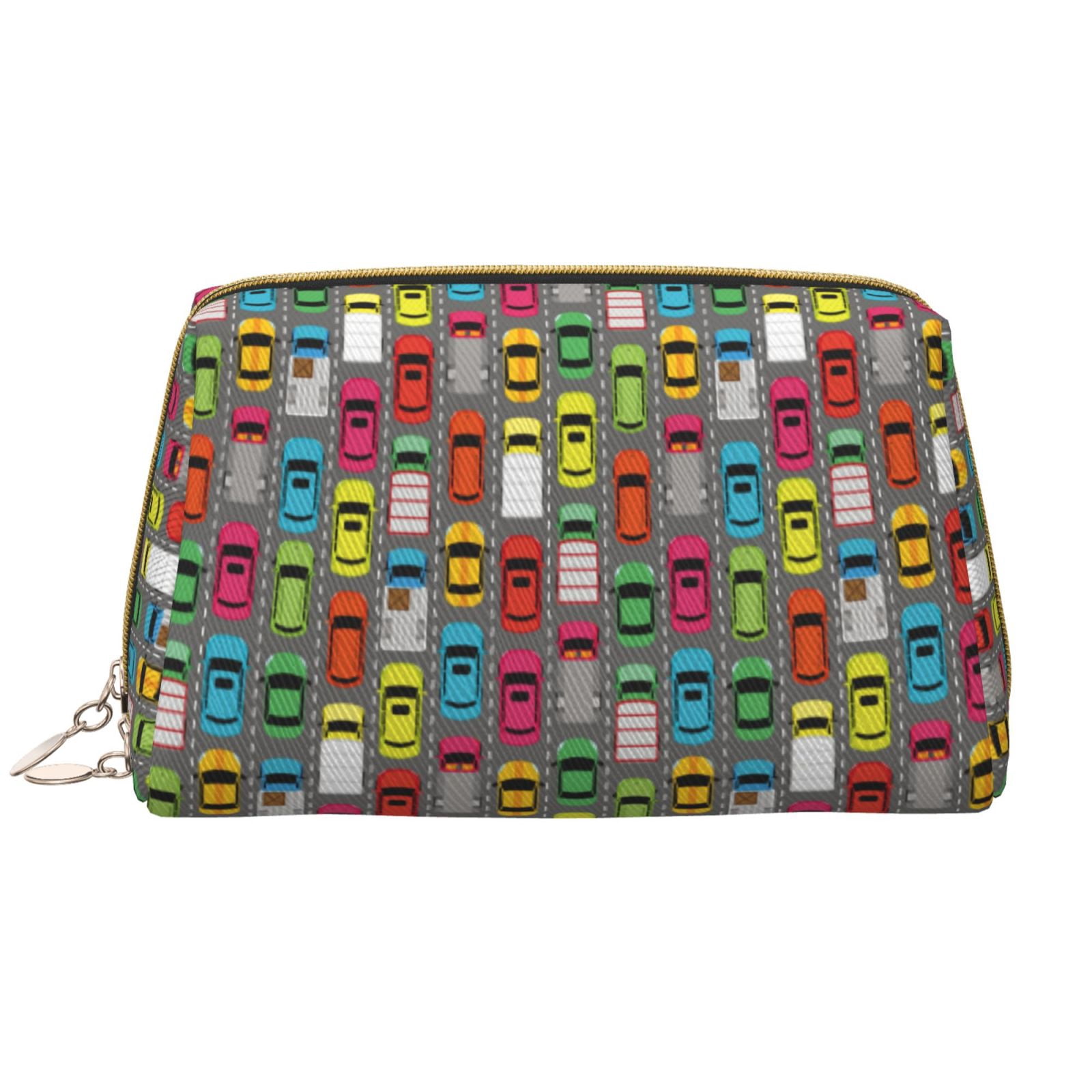 colorful cars Makeup Bag, Large Capacity Travel Cosmetic Bag for Women ...