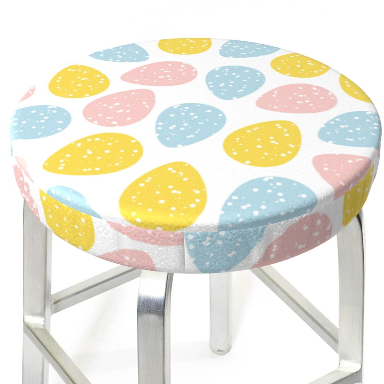 colorful eggs print Round Bar Stool Seat Covers, Elastic Round Chair ...
