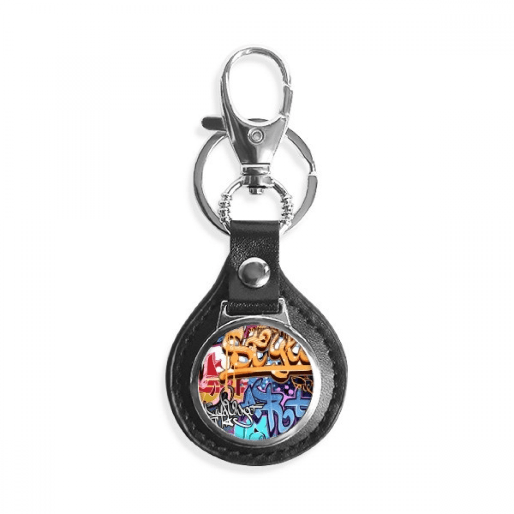 colorful l painting pattern graffiti street key link chain keyholder ...