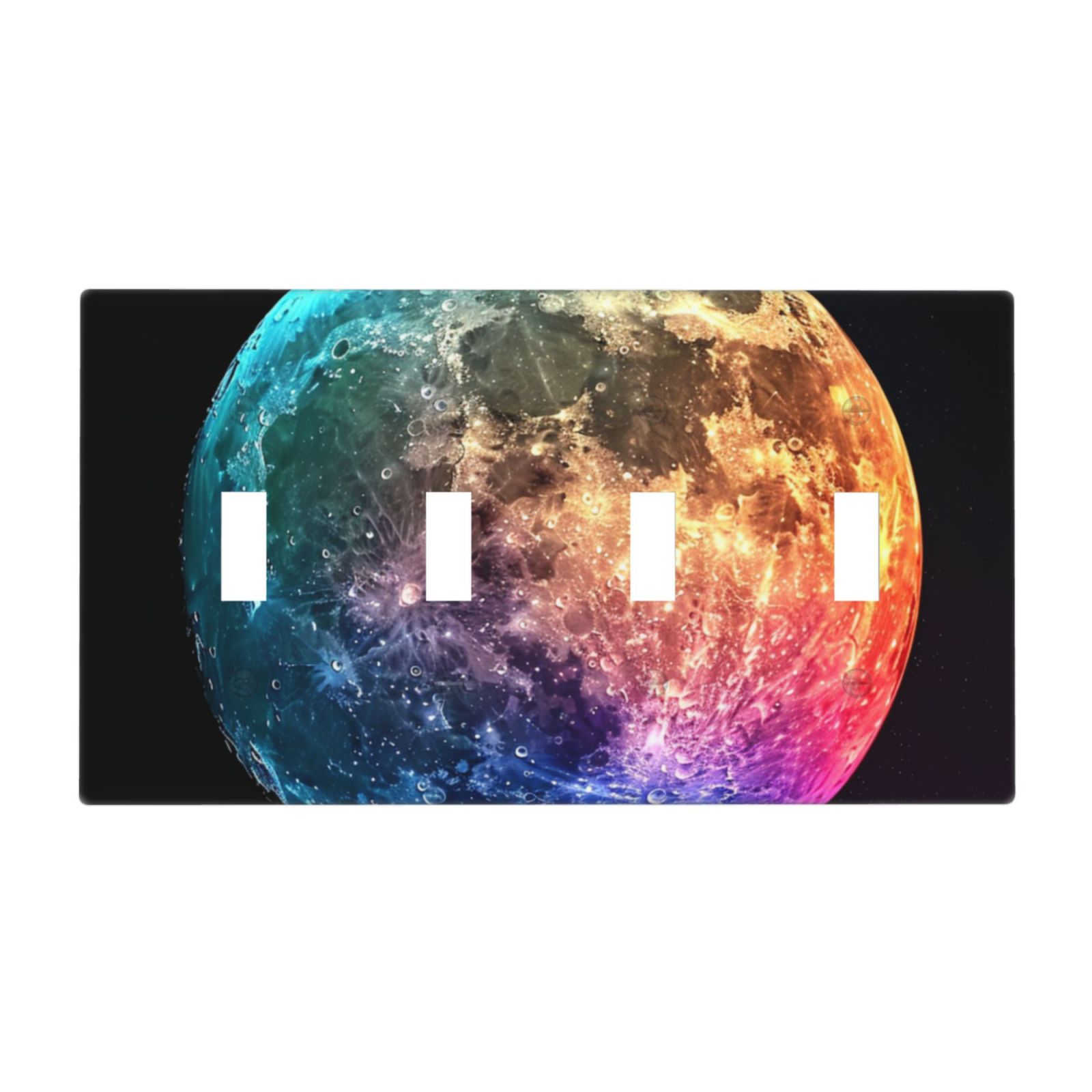 colorful moon Switch Cover Decorative Wall Plate / 4-Gang 4-Toggle ...