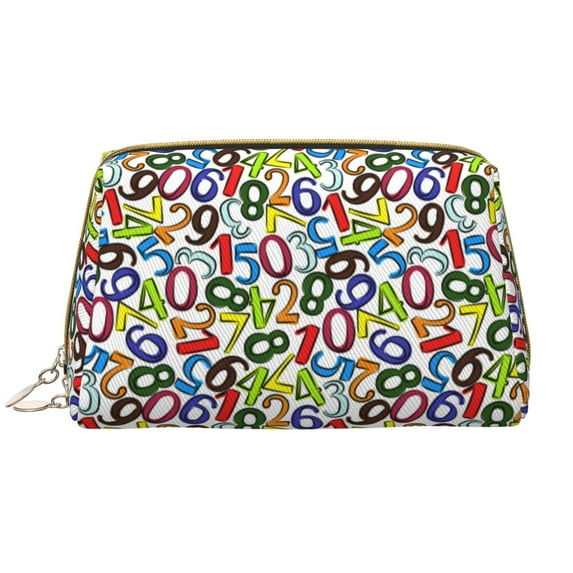 colorful number Math Makeup Bag, Large Capacity Cosmetic Bag Portable ...