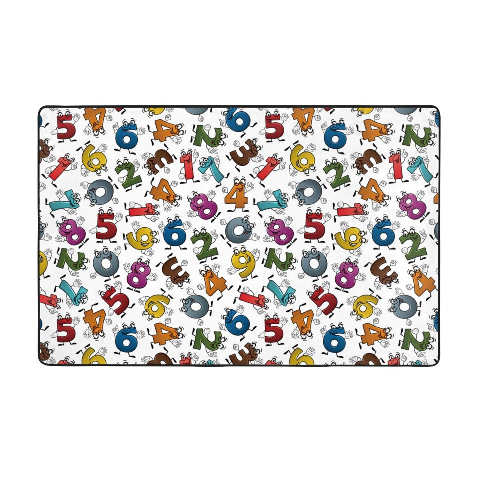 colorful numbers Shaggy Area Rug, Rugs for Living Room Bedroom Non Slip ...