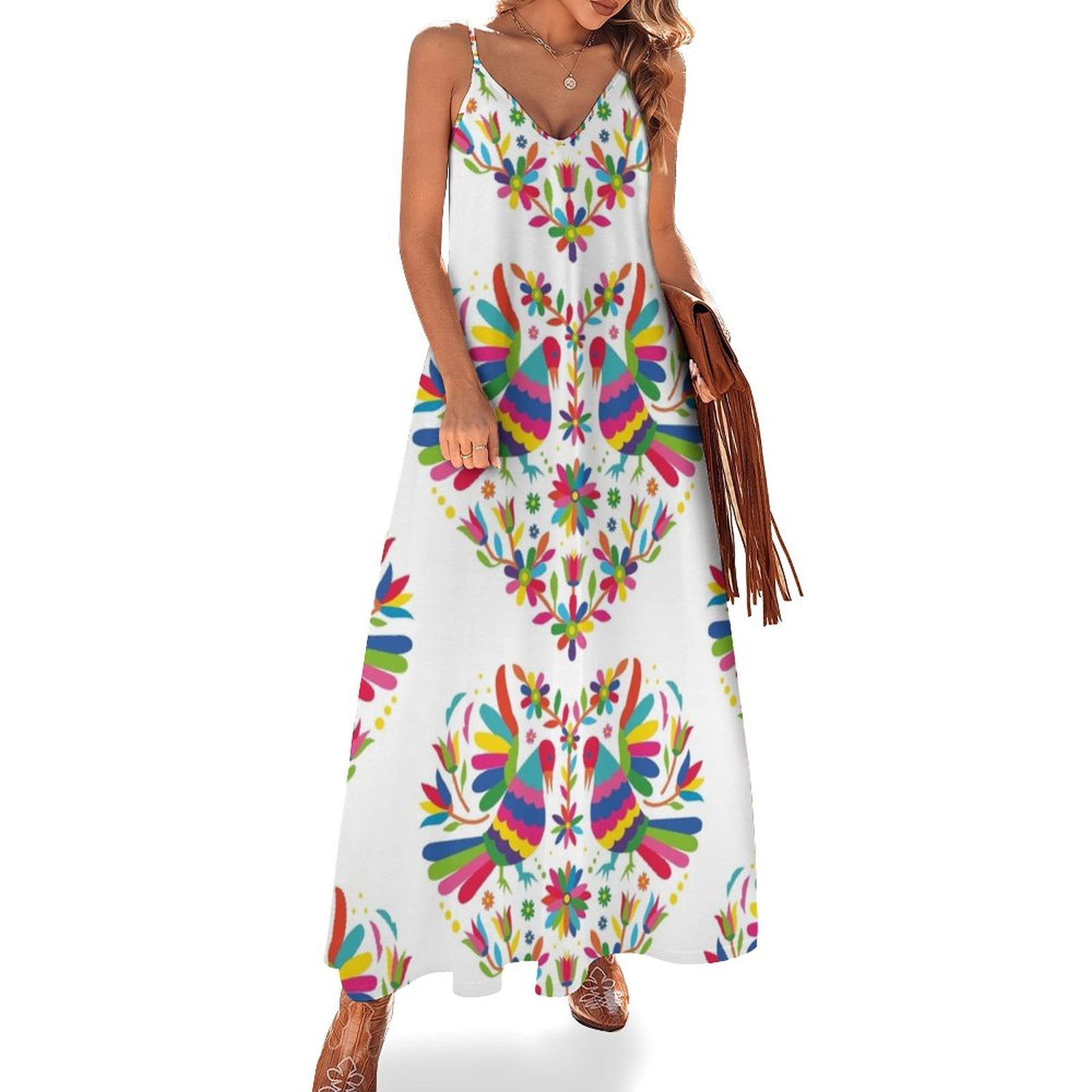 colorful otomi heart Sleeveless Dress Woman's evening dress evening ...