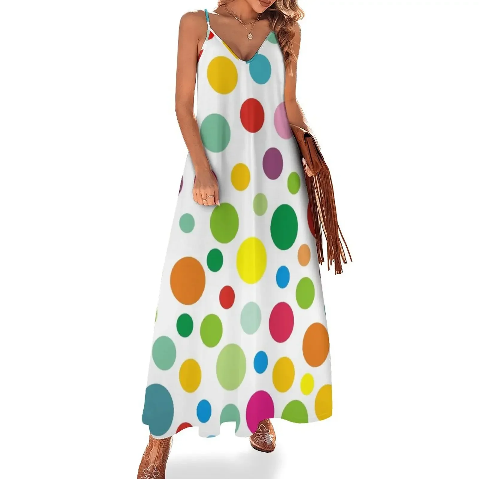 colorful polka dots Sleeveless Dress Evening gown evening dresses ...