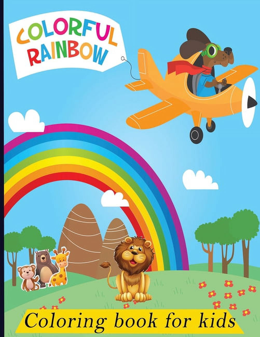 colorful rainbow coloring book for kids: This colouring book for ...
