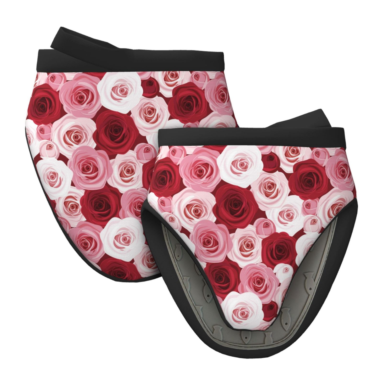 colorful roses pink Oven Mitts Heat Resistant, Soft Lining Silicone ...