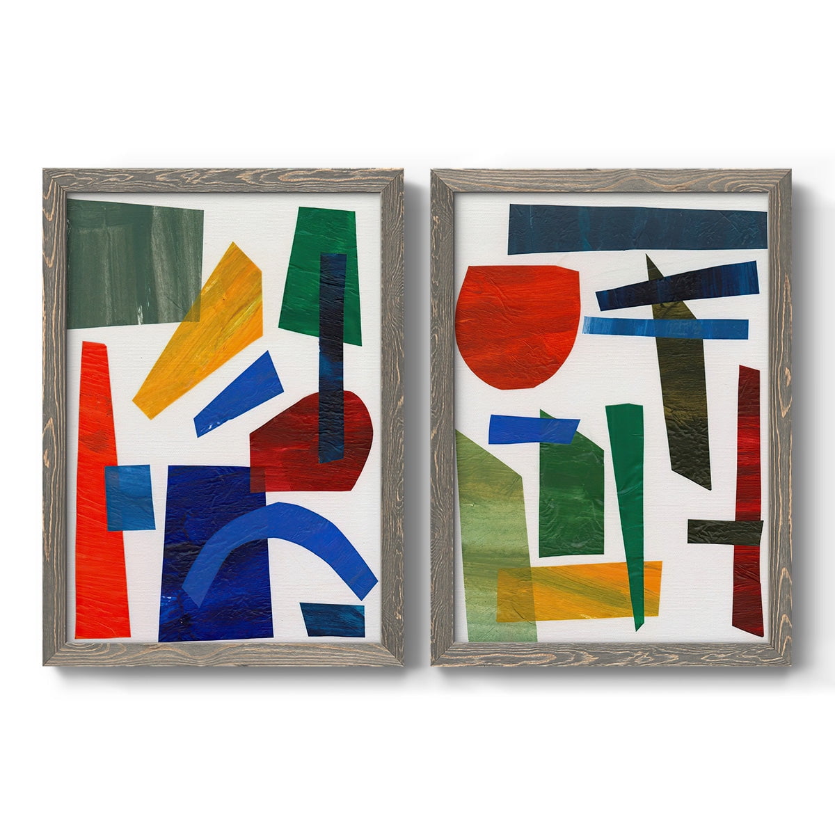 Colorful Shapes I - Premium Framed Canvas 2 Piece Set - Ready to Hang ...