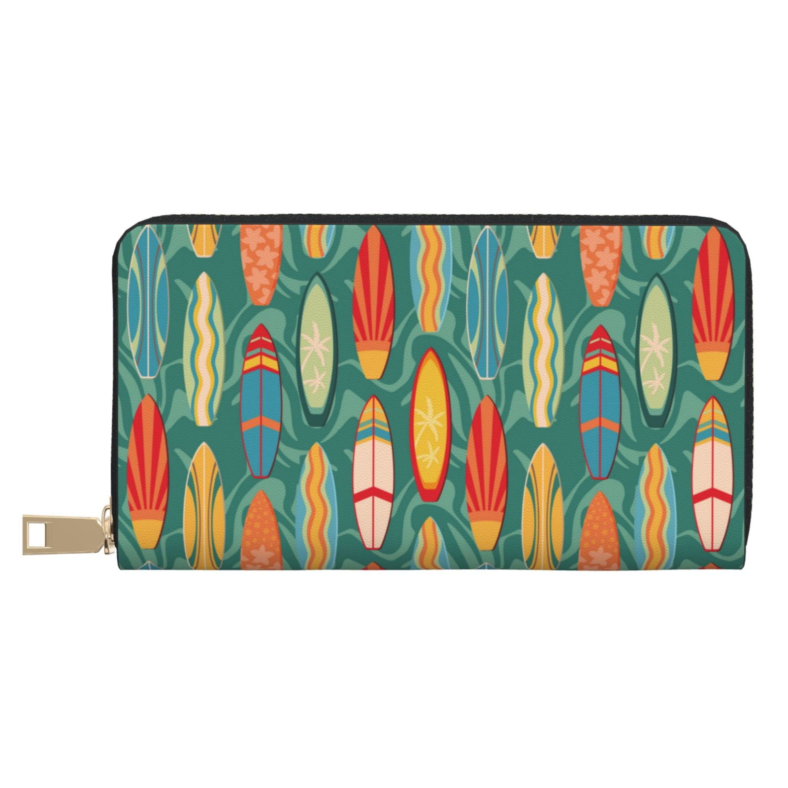 colorful surf boards Wallet Women, Leather Bifold Multi Card Wallet ...